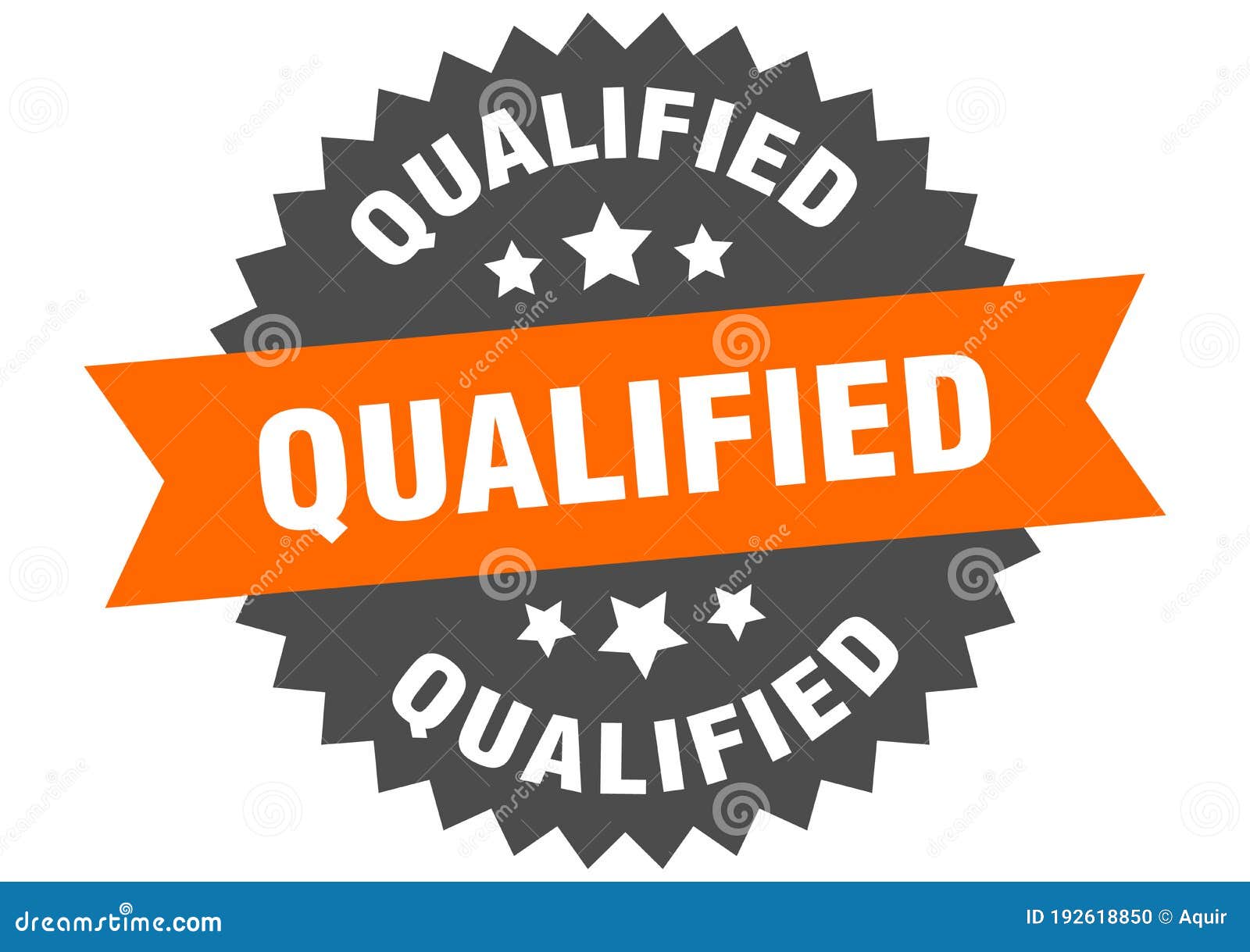 Qualified Sign. Qualified Round Isolated Ribbon Label Stock Vector ...