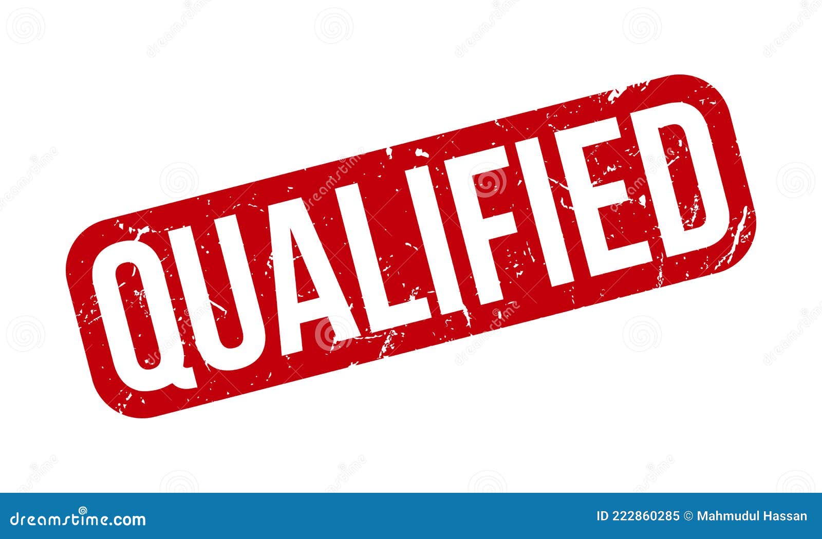 Qualified Rubber Stamp. Red Qualified Rubber Grunge Stamp Seal Vector ...