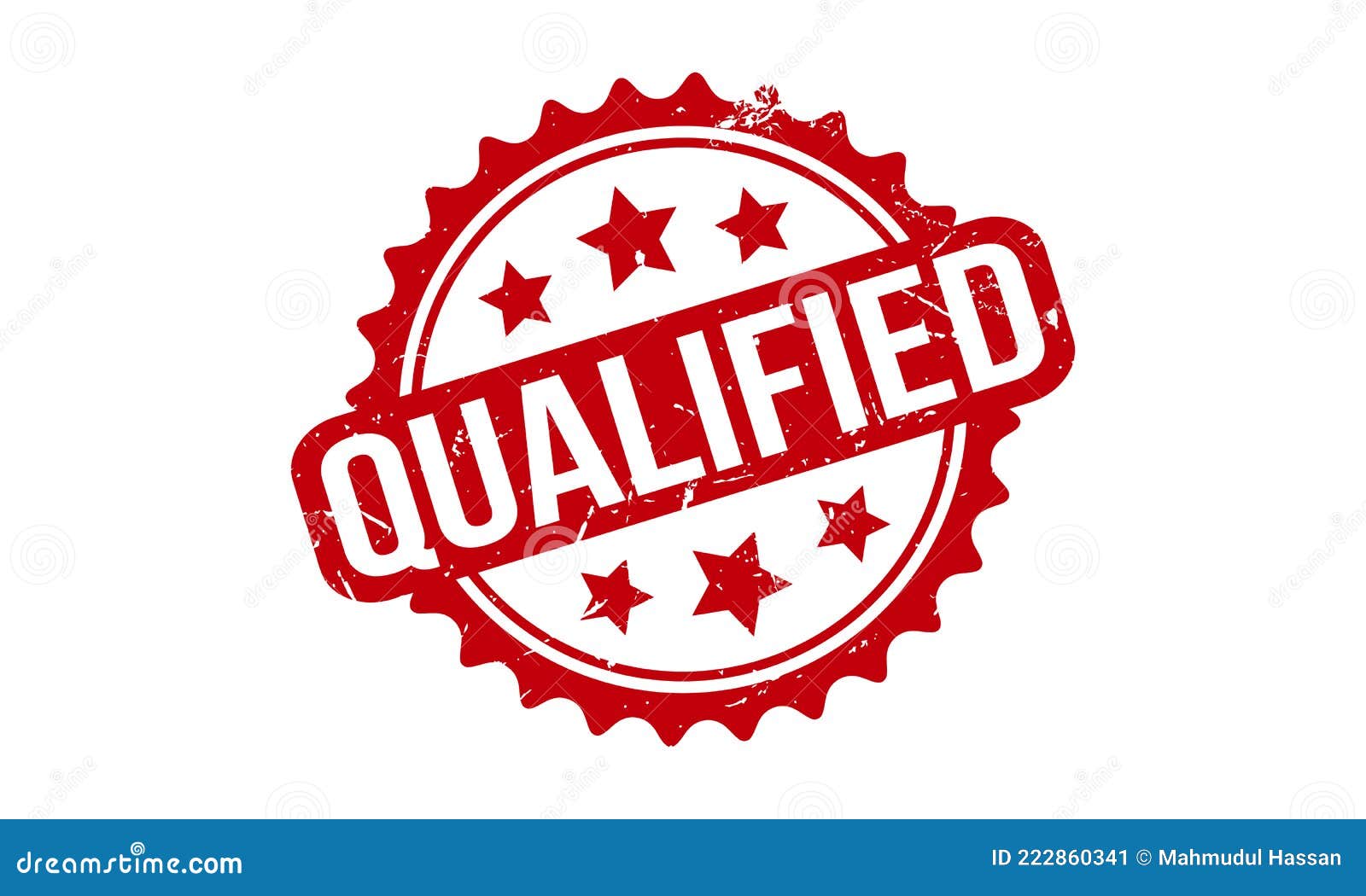 Qualified Rubber Stamp. Red Qualified Rubber Grunge Stamp Seal Vector ...
