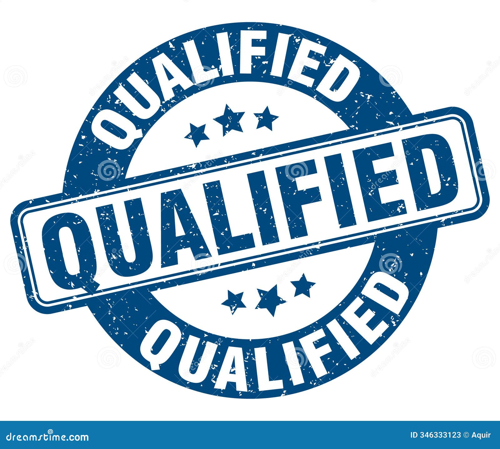 Qualified Stamp. Qualified Label On Transparent Background. Round Sign ...