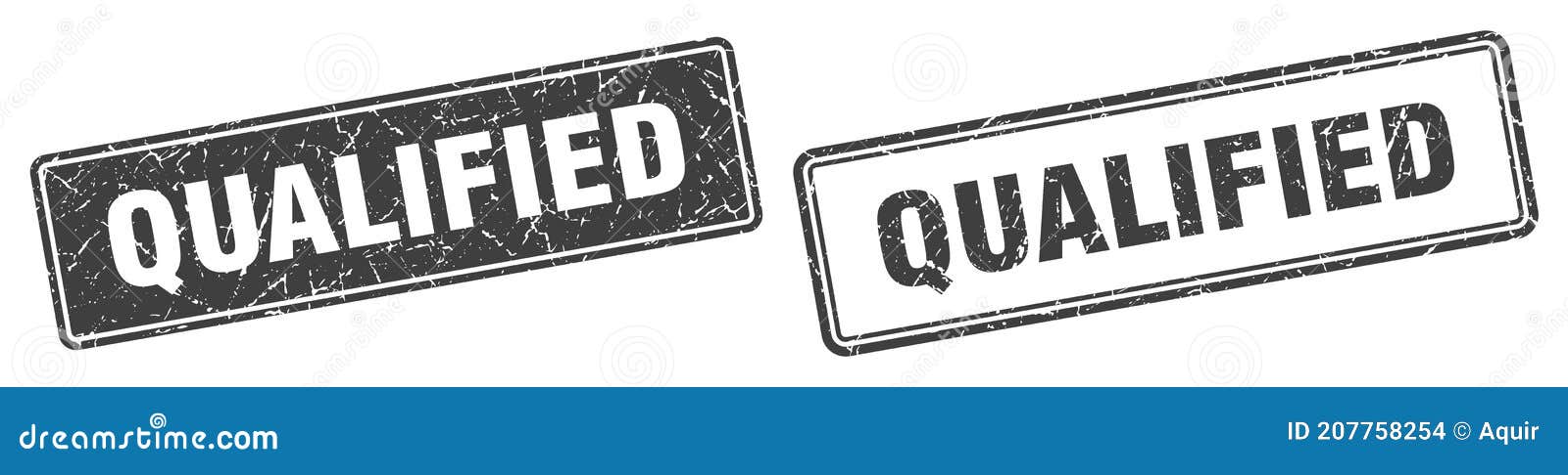 Qualified Stamp Set. Qualified Square Grunge Sign Stock Vector ...