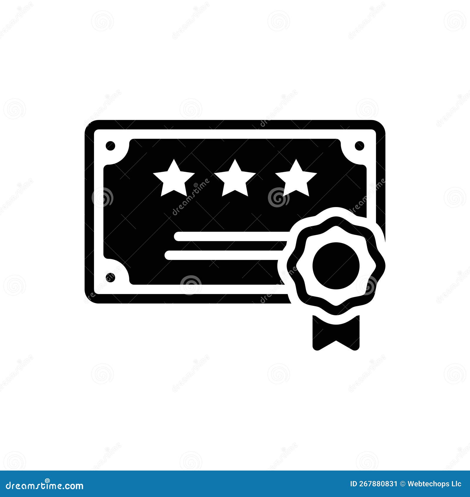 Black Solid Icon for Qualify, Batch and Award Stock Illustration ...