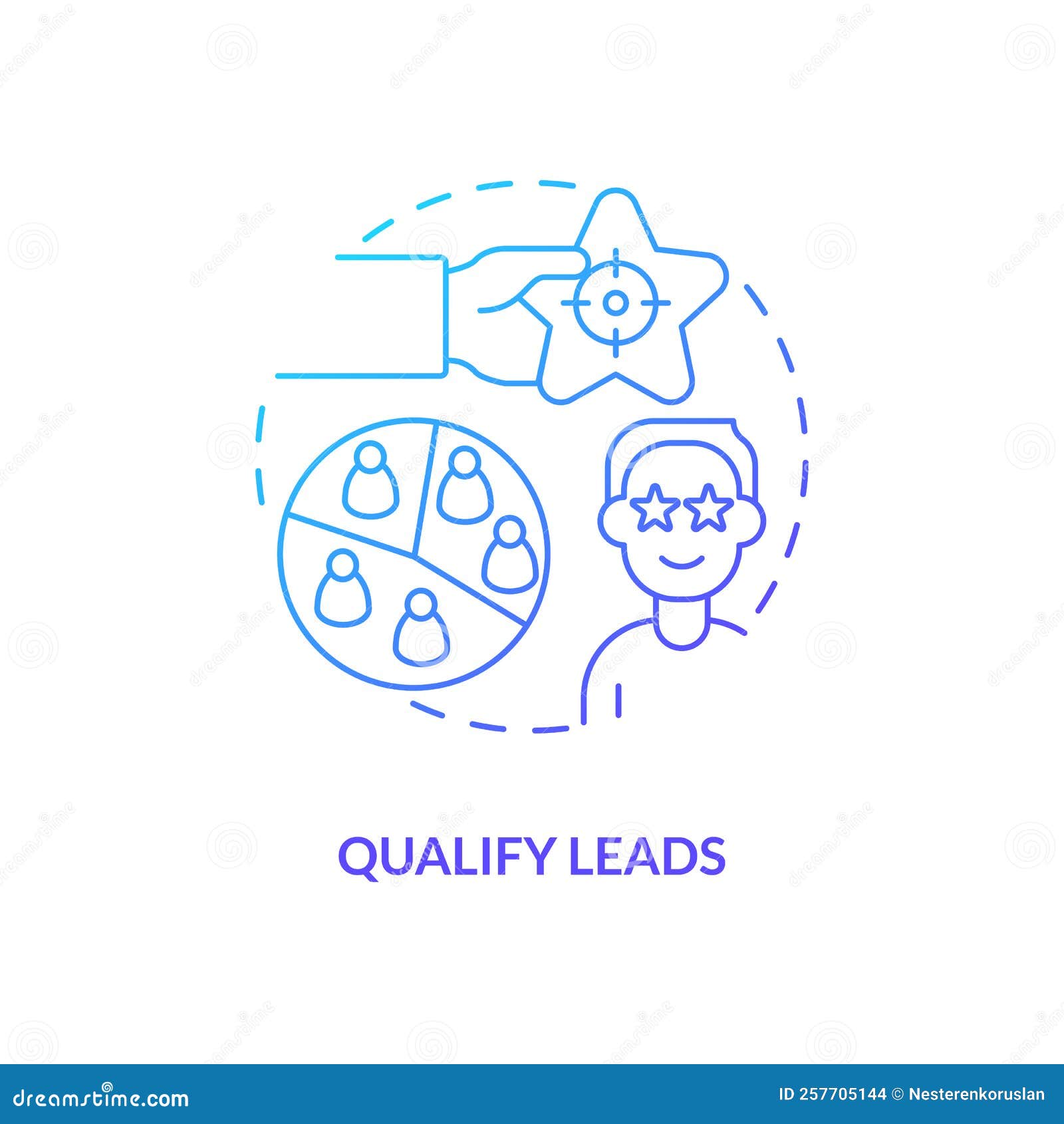 Qualify Leads Blue Gradient Concept Icon Stock Vector - Illustration of ...