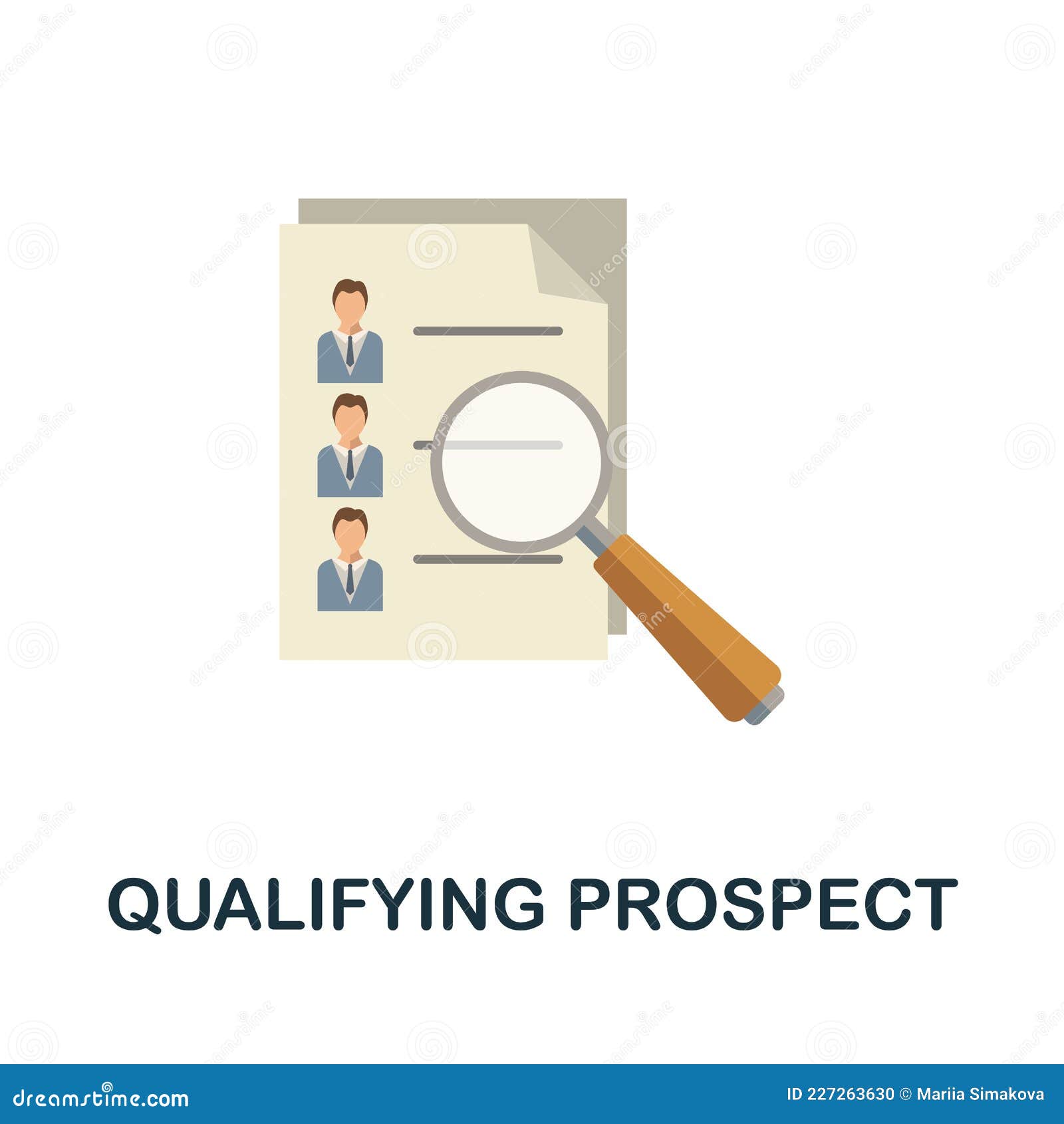 Qualifying Prospect Flat Icon. Colored Sign from Customer Management ...