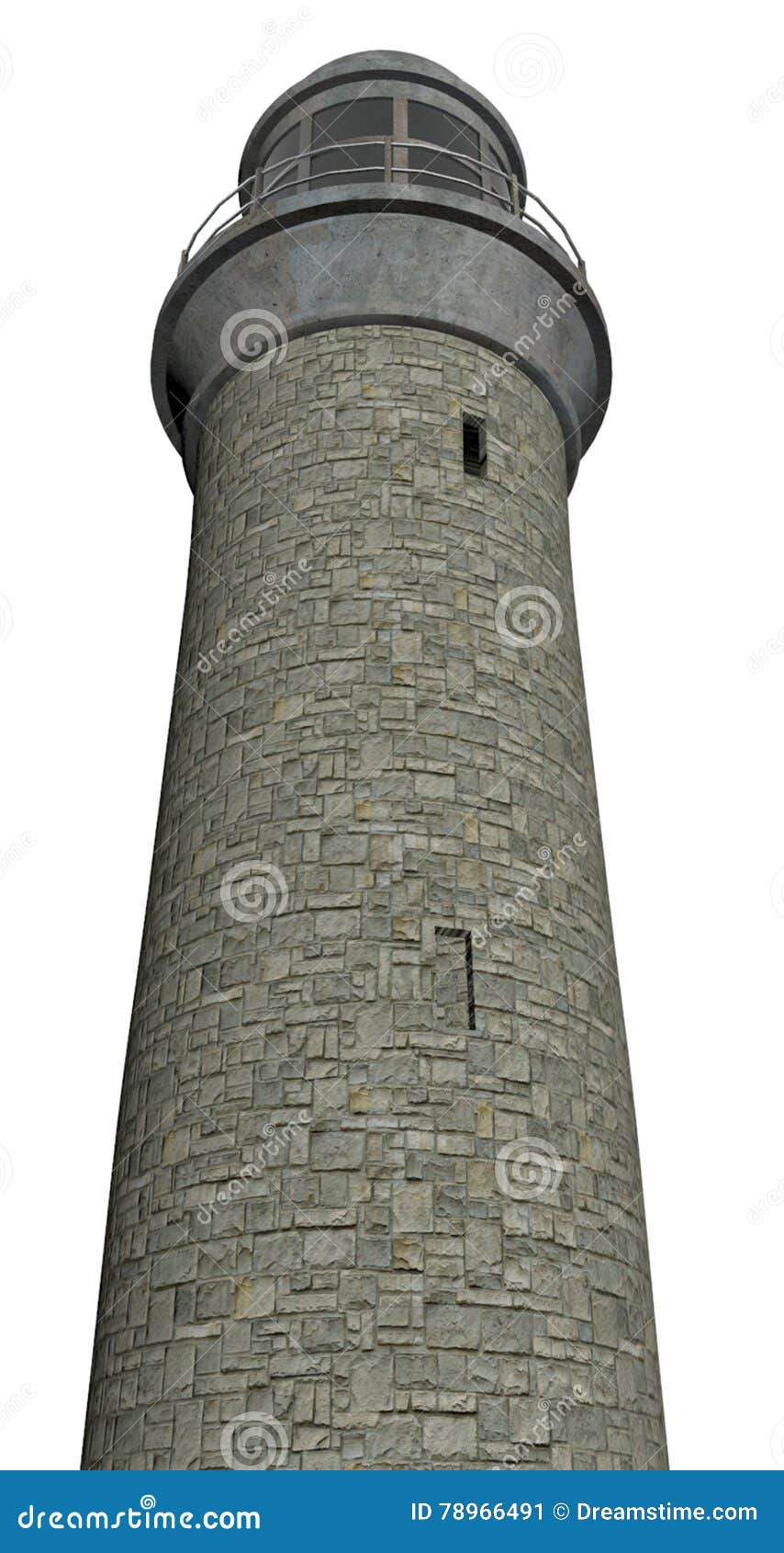 Qualitative Model Stone Lighthouse with Small House Stock Illustration ...