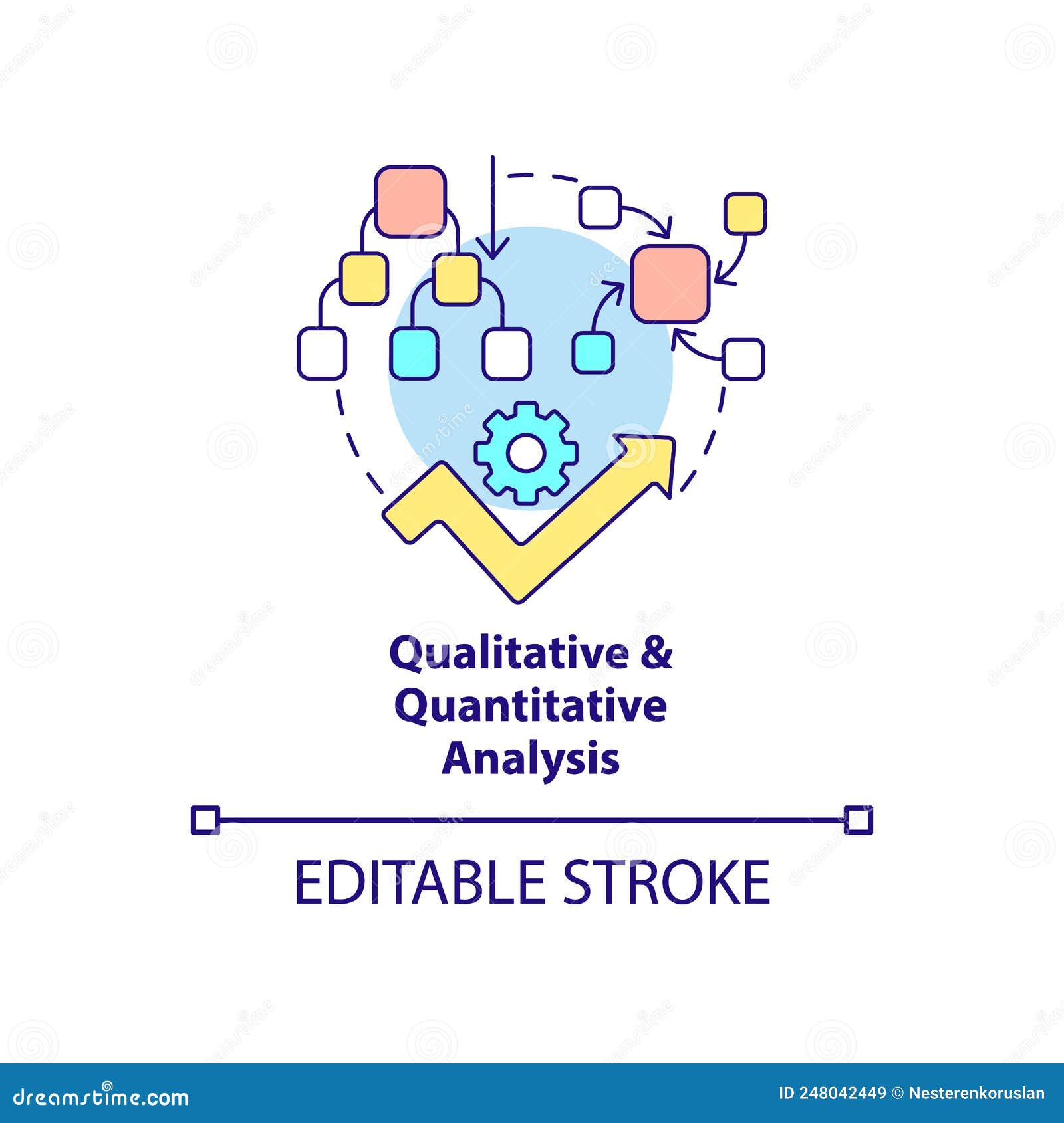 Qualitative and Quantitative Analysis Concept Icon Stock Vector ...