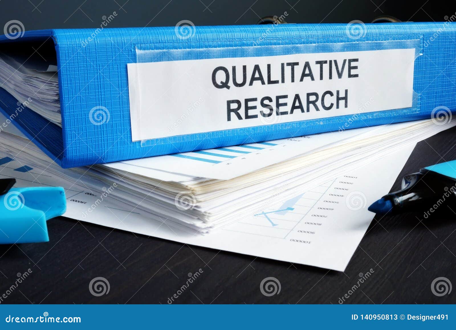 Qualitative Research Methods Report in a Folder. Stock Image - Image of ...