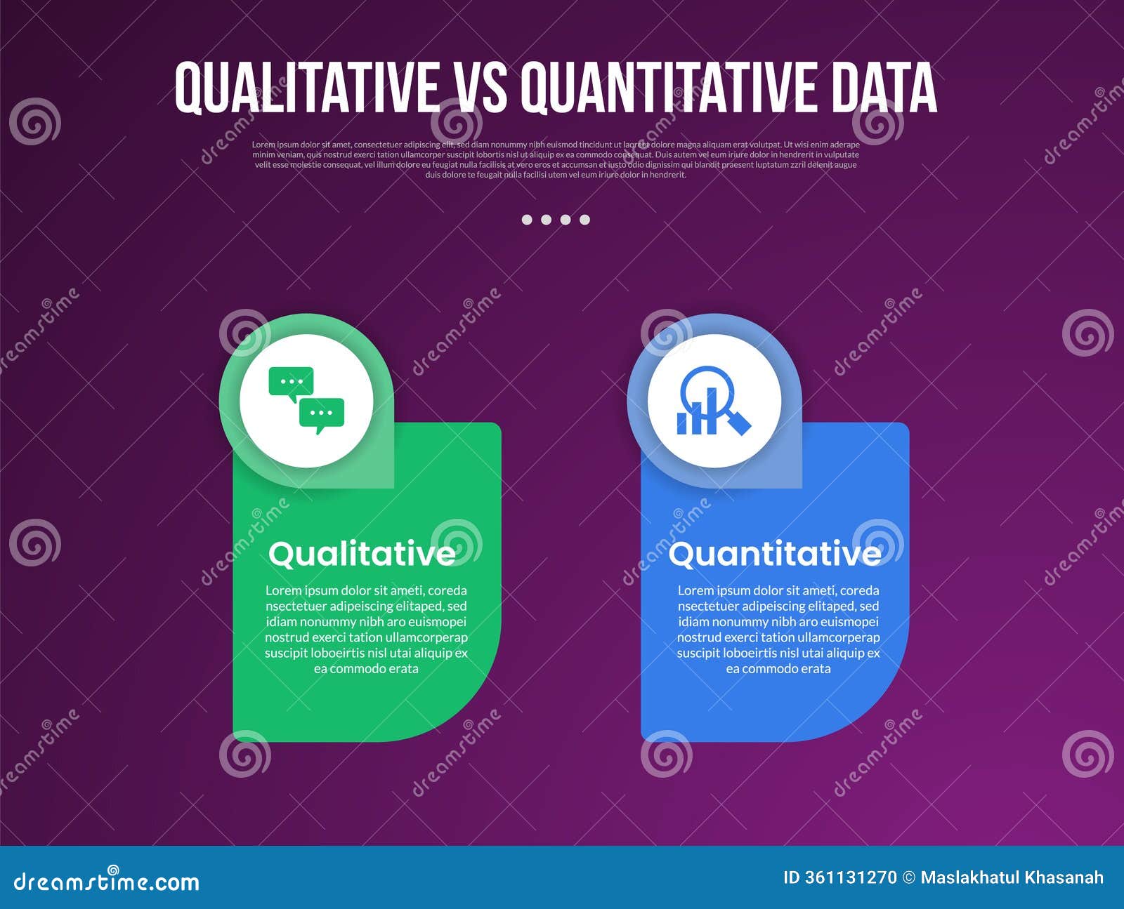 Qualitative Vs Quantitative Data Infographic Outline Style With 2 Point Comparison Template With ...
