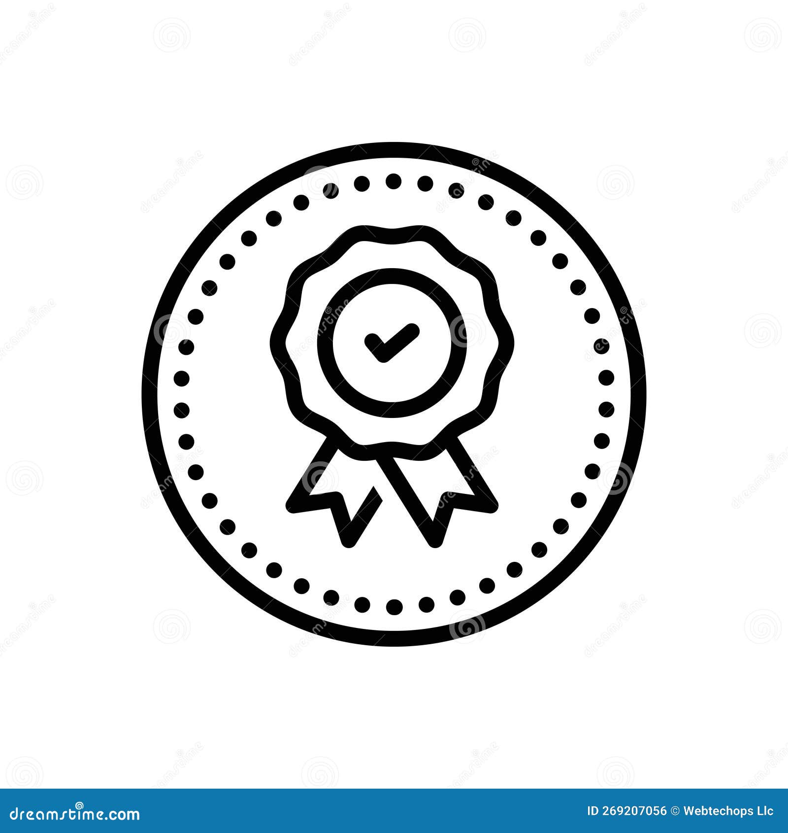 Black Line Icon for Qualities, Merits and Stamp Stock Vector ...