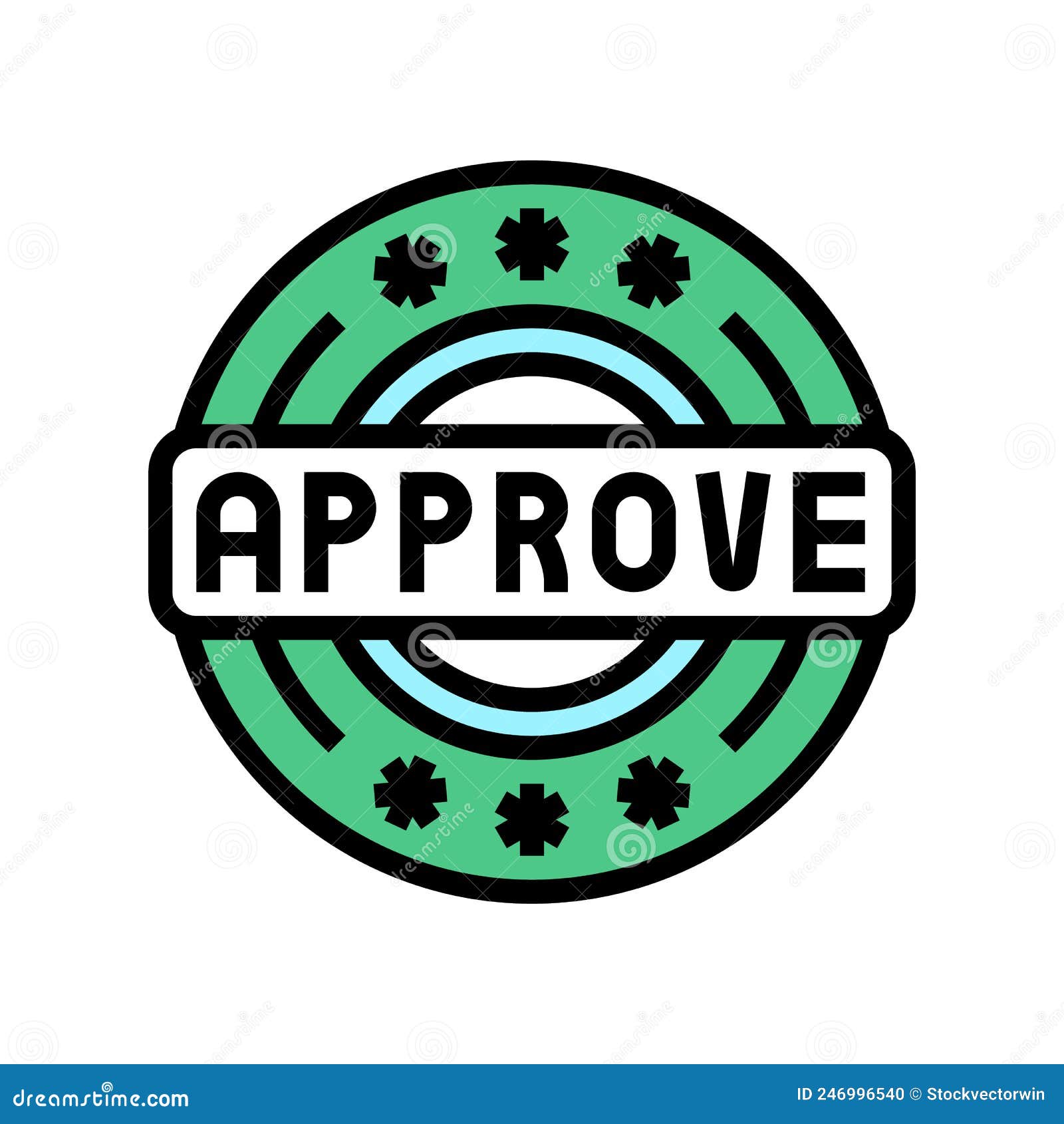 Approve Color Icons Set Cartoon Vector | CartoonDealer.com #175559035