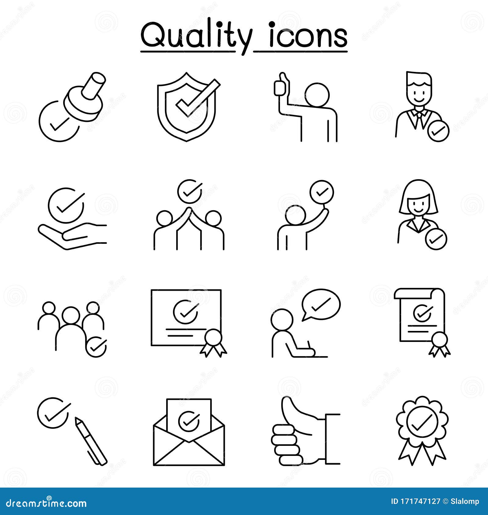 Quality, Approved, Check Mark Icons Set in Thin Line Style Stock Vector ... Quality, Approved, Check Mark Icons Set in Thin Line Style Stock Vector ...