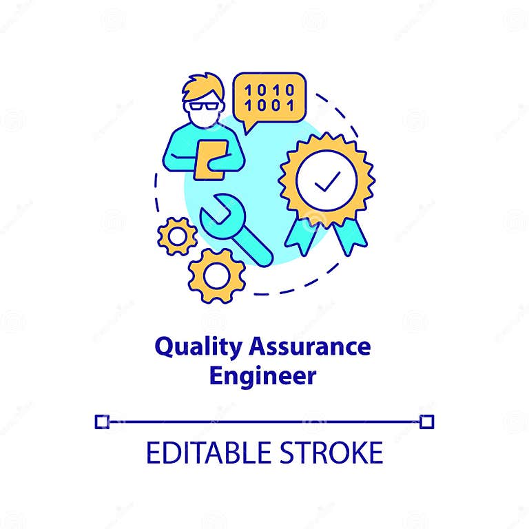 Quality Assurance Engineer Concept Icon Stock Vector - Illustration of ...