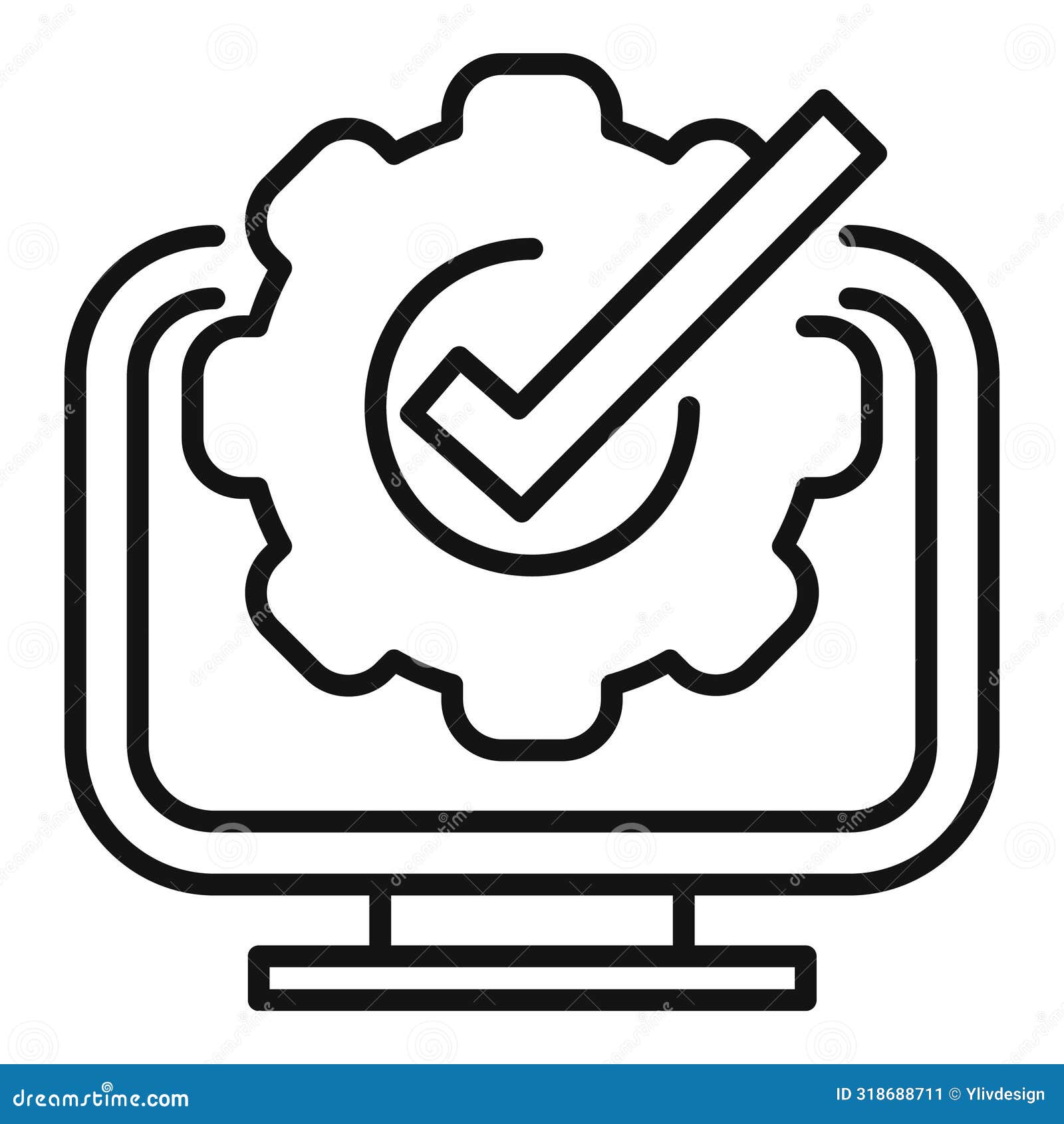 Quality Assurance Icon on Computer Screen Stock Illustration ...
