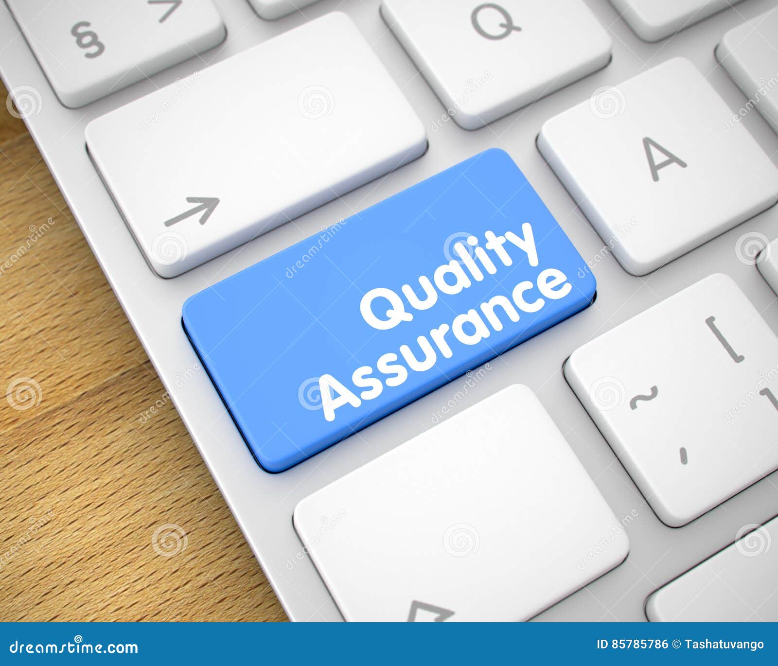 Quality Assurance - Message on Blue Keyboard Keypad. 3D. Stock ...
