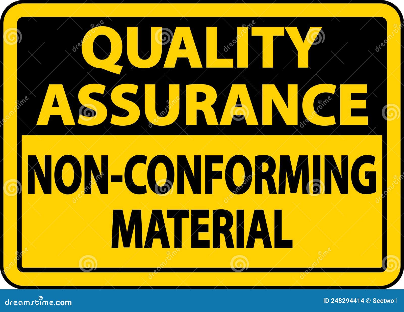 Quality Assurance Non-Conforming Material Sign Stock Vector ...