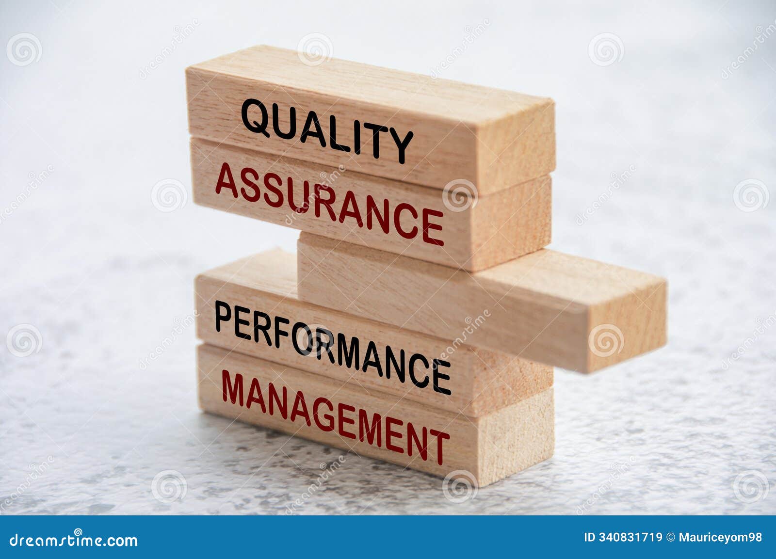 Quality Assurance and Performance Management Text on Wooden Blocks ...