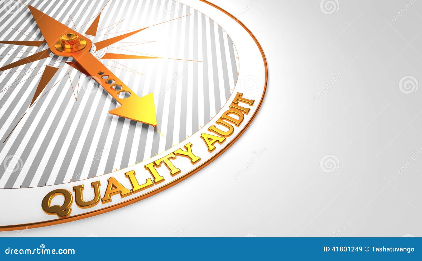 Quality Audit on White with Golden Compass. Stock Illustration ...