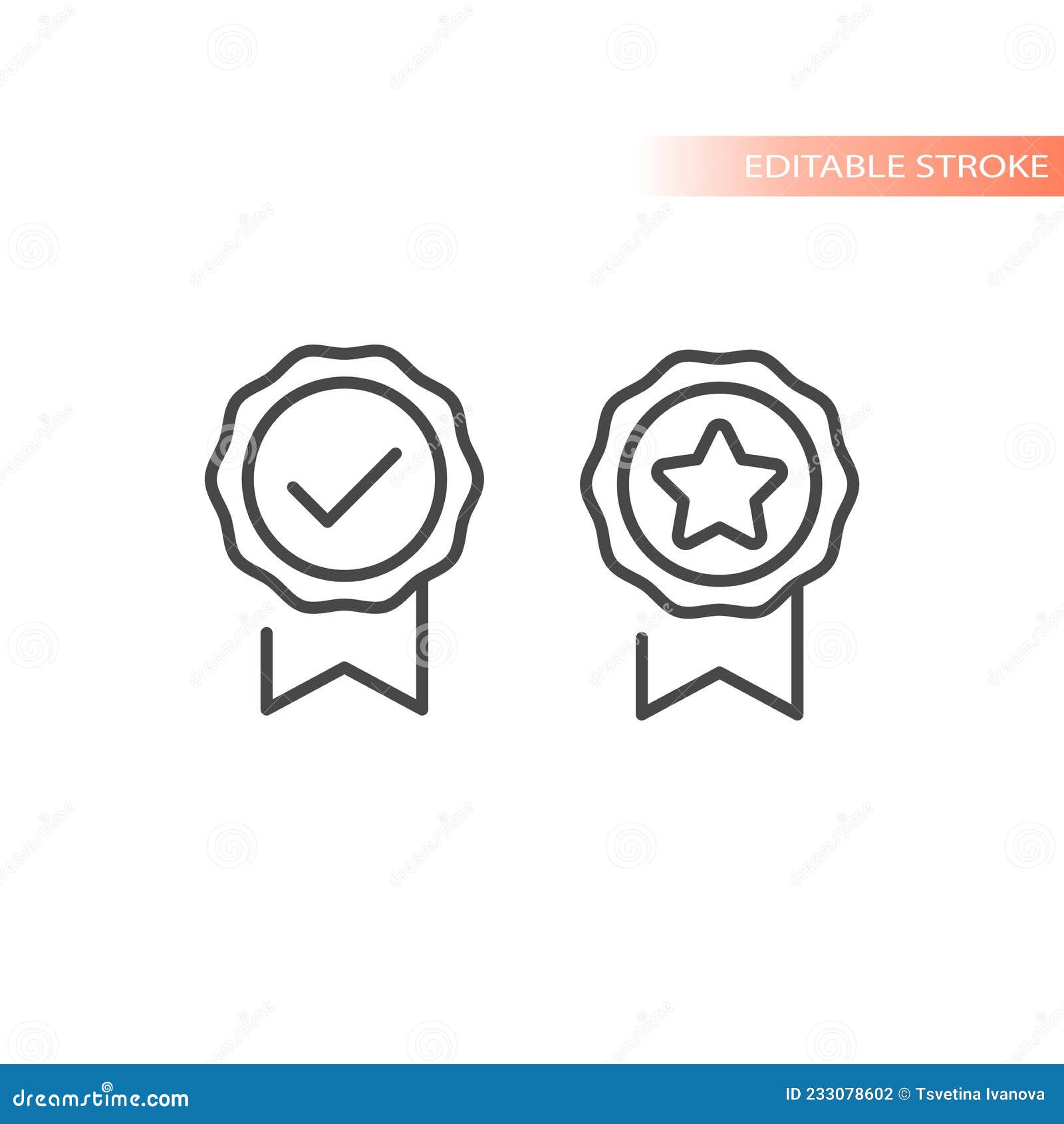 Checkmark Medal For Banner Design. Isolated Vector Illustration. Green ...