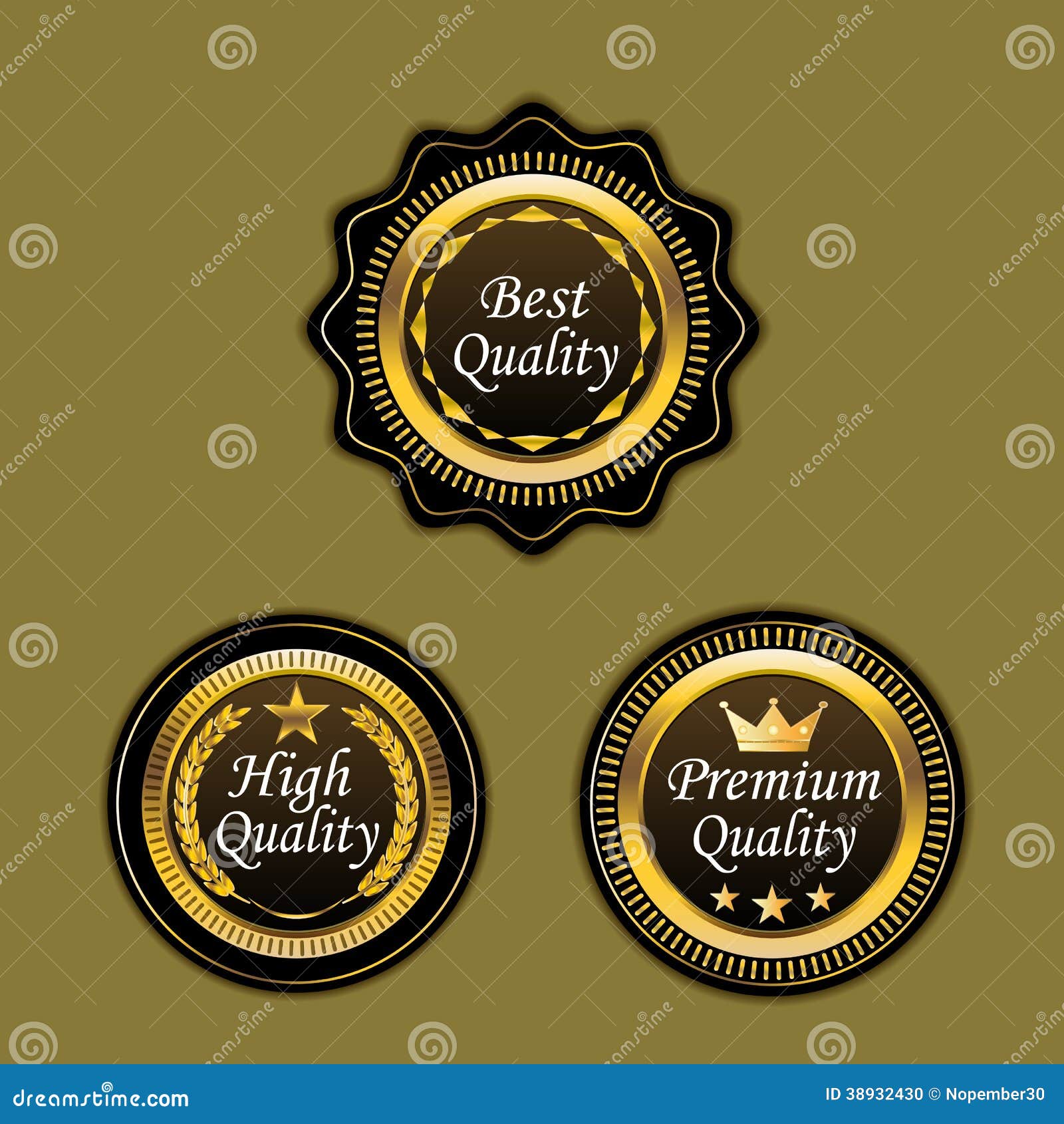 Quality badge stock vector. Illustration of genuine, decoration - 38932430