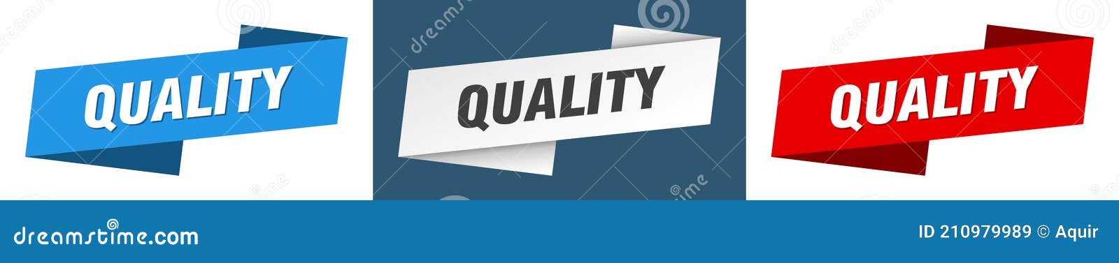 Quality Banner. Quality Ribbon Label Sign Set Stock Vector ...