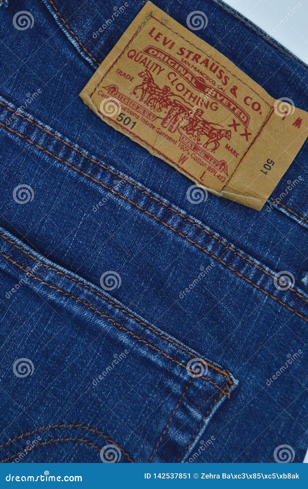 Levi Strauss 501 label editorial photo. Image of buckle - 142537851