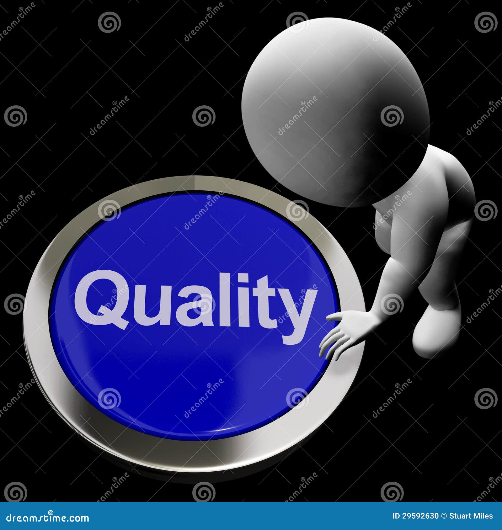 Quality Button Represents Excellent Service or Products Stock ...