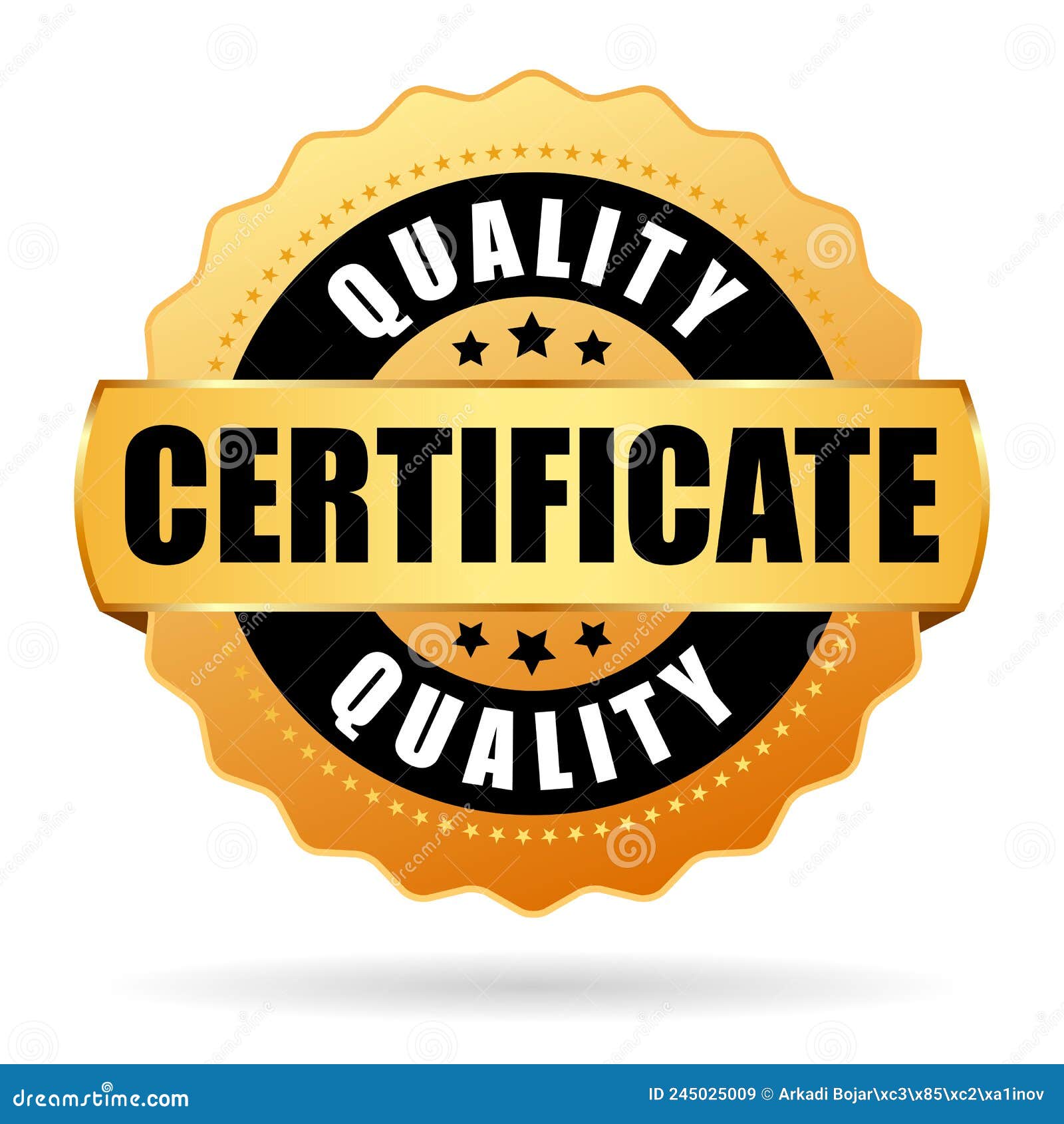 Quality Certificate Outline Icon Vector Illustration | CartoonDealer ...