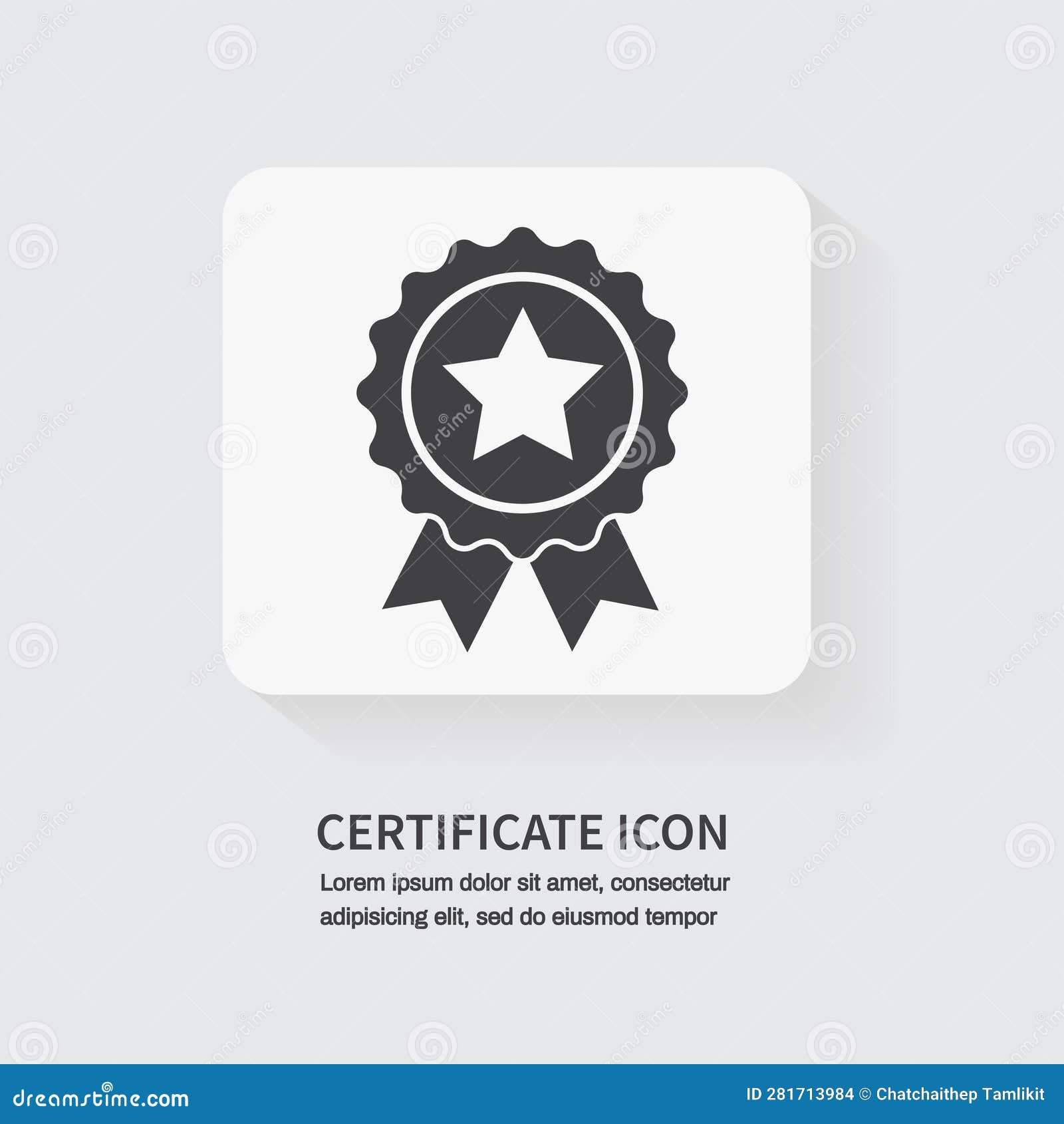 Quality Certificate Icon on White Background. Rosette Icon Flat Style ...