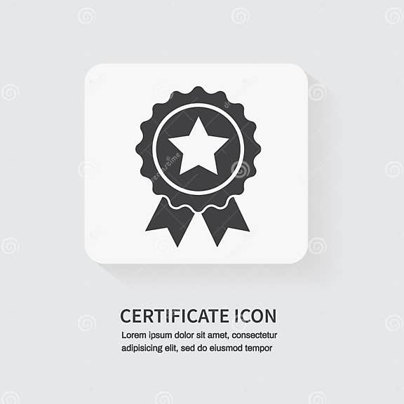 Quality Certificate Icon on White Background. Rosette Icon Flat Style ...