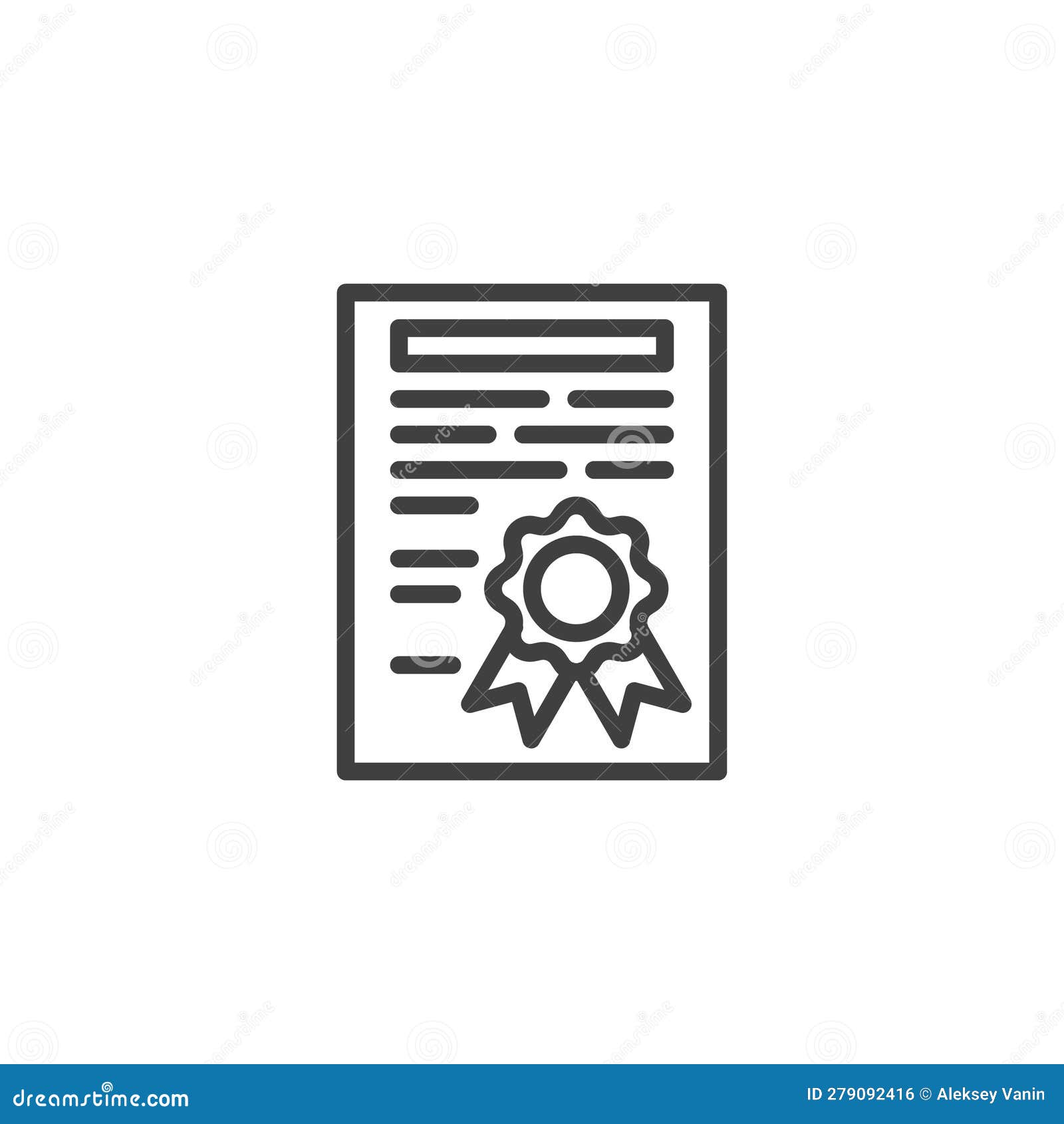 Certification Line Icon, Outline Symbol, Vector Illustration, Concept ...