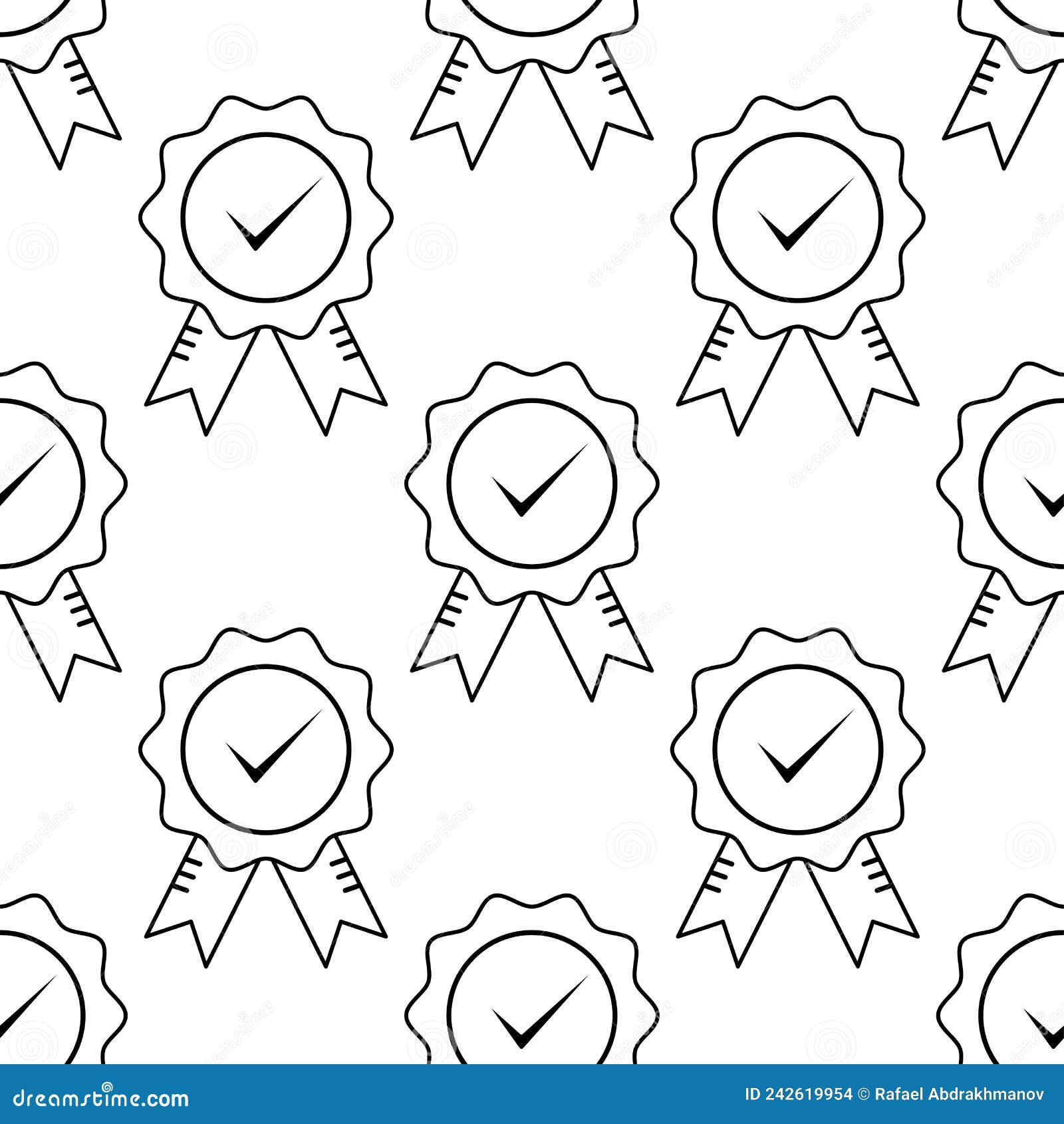 Quality Certified Guarantee Sign with Checkmark. Outline Approved and ...