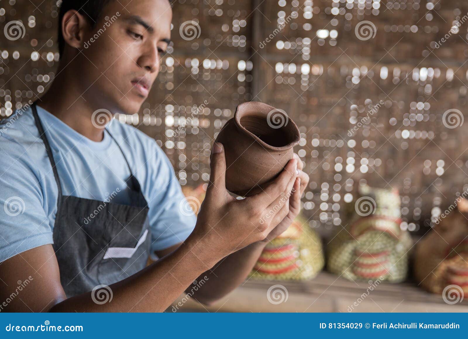 Quality Check of Pottery Product Stock Image - Image of manual, indoors ...
