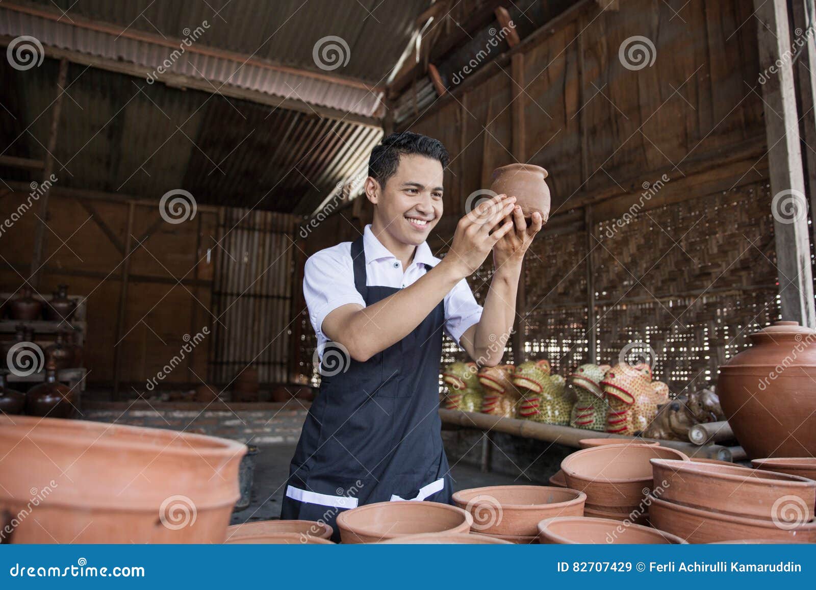 Quality Check of Pottery Product Stock Image - Image of occupation ...