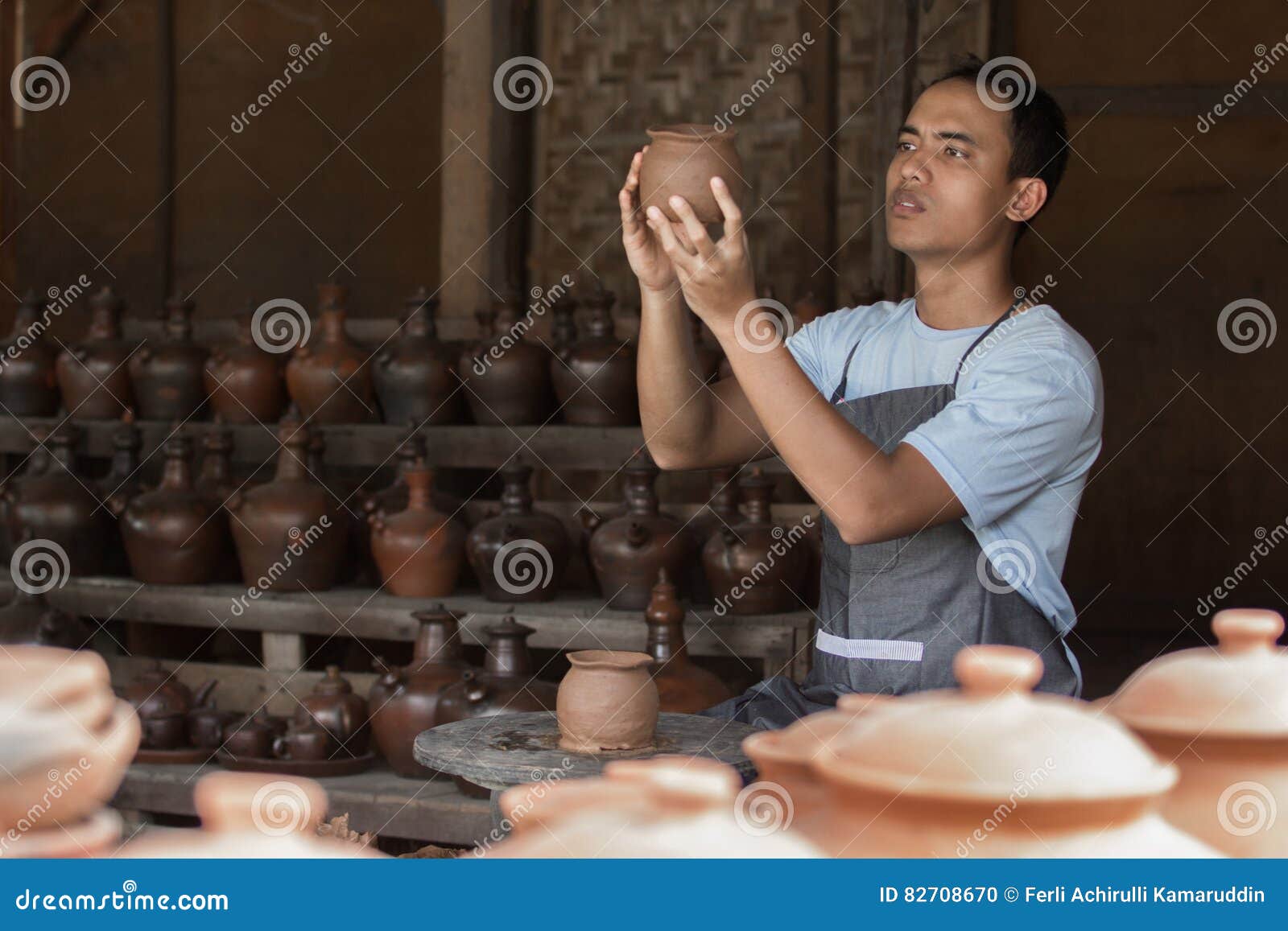 Quality Check of Pottery Product Stock Photo - Image of looking ...