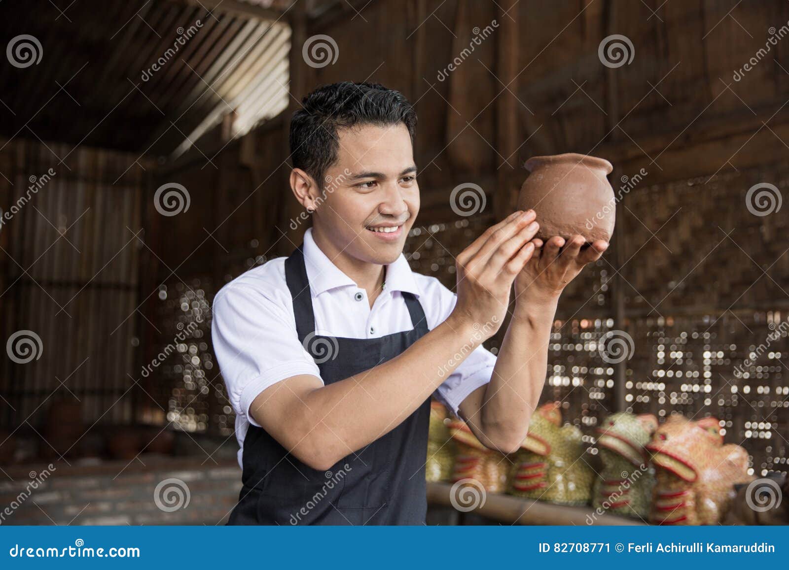 Quality Check of Pottery Product Stock Image - Image of apron, business ...