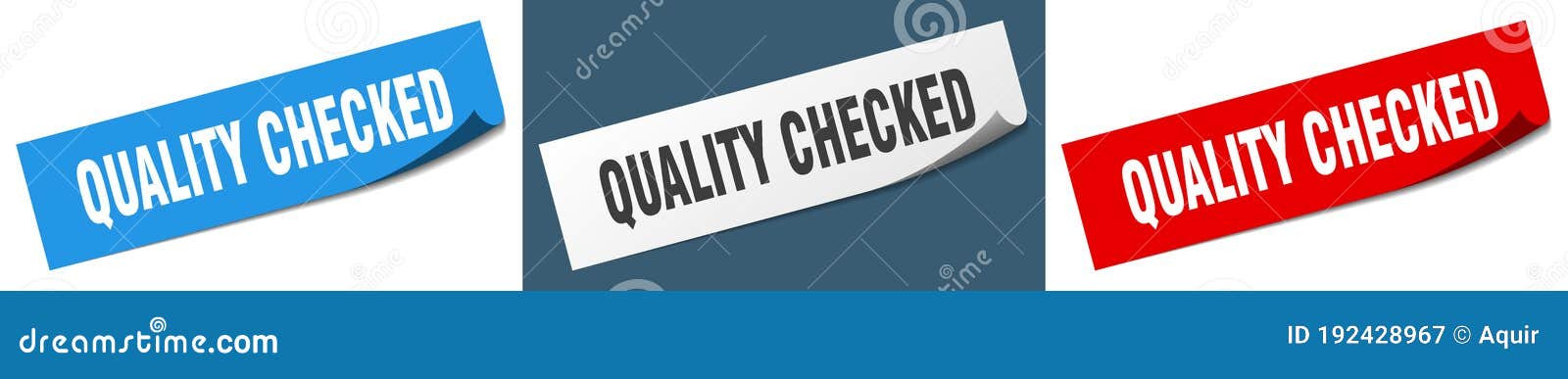 Quality Checked Banner. Quality Checked Speech Bubble Label Set. Stock ...
