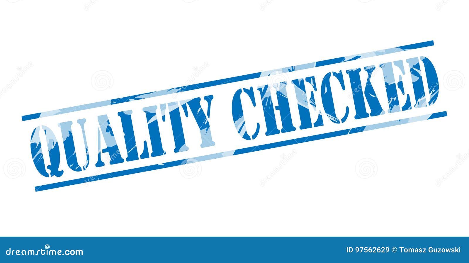 Quality checked blue stamp stock illustration. Illustration of sticker ...