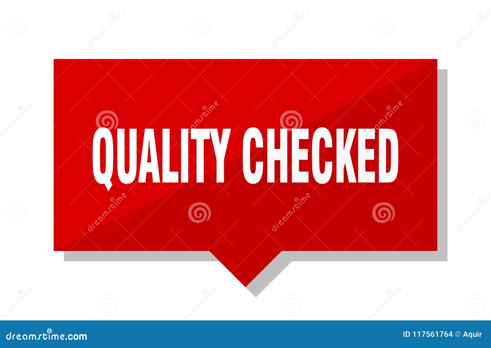 Quality checked red tag stock vector. Illustration of peeler - 117561764