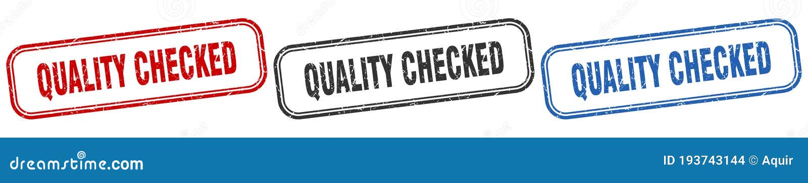 Quality Checked Square Isolated Sign Set. Quality Checked Stamp Stock ...