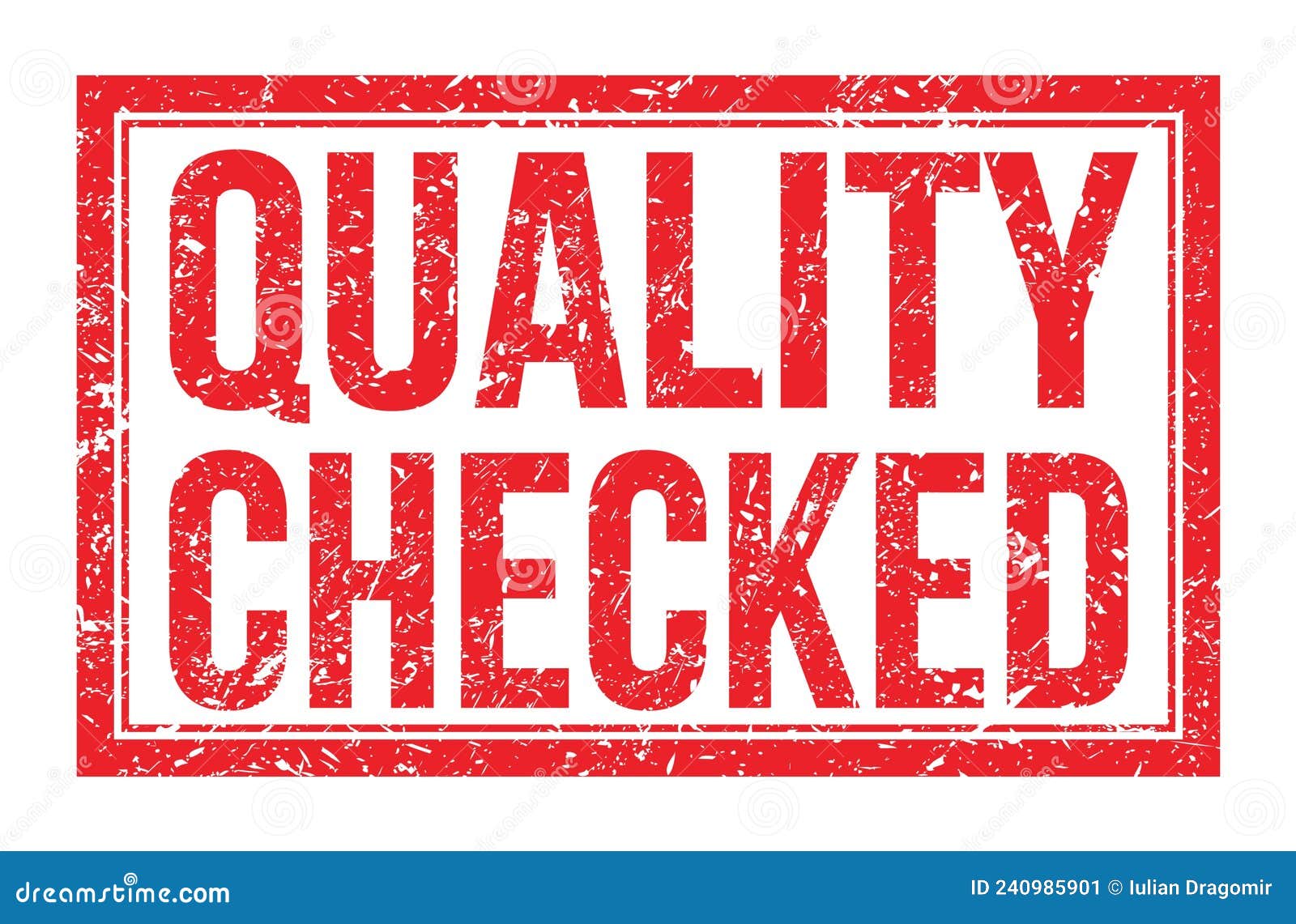 QUALITY CHECKED, Words on Red Rectangle Stamp Sign Stock Illustration ...