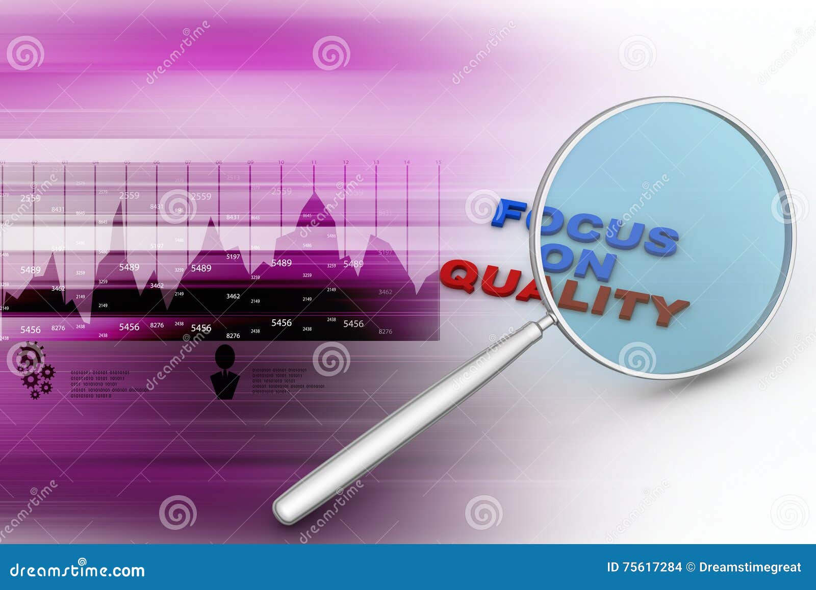 Quality Checking with Magnifier Stock Illustration - Illustration of ...