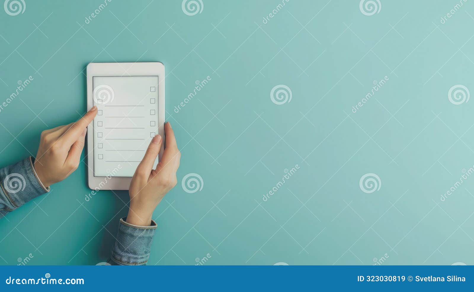 Quality Checklist Complete The Digital Form Checklist Stock Image ...