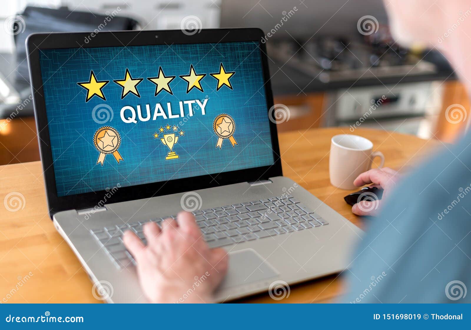 Quality Concept on a Laptop Stock Image - Image of score, rating: 151698019
