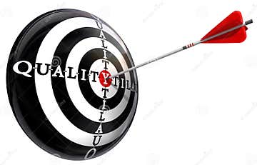 Quality concept target stock illustration. Illustration of game - 21729189