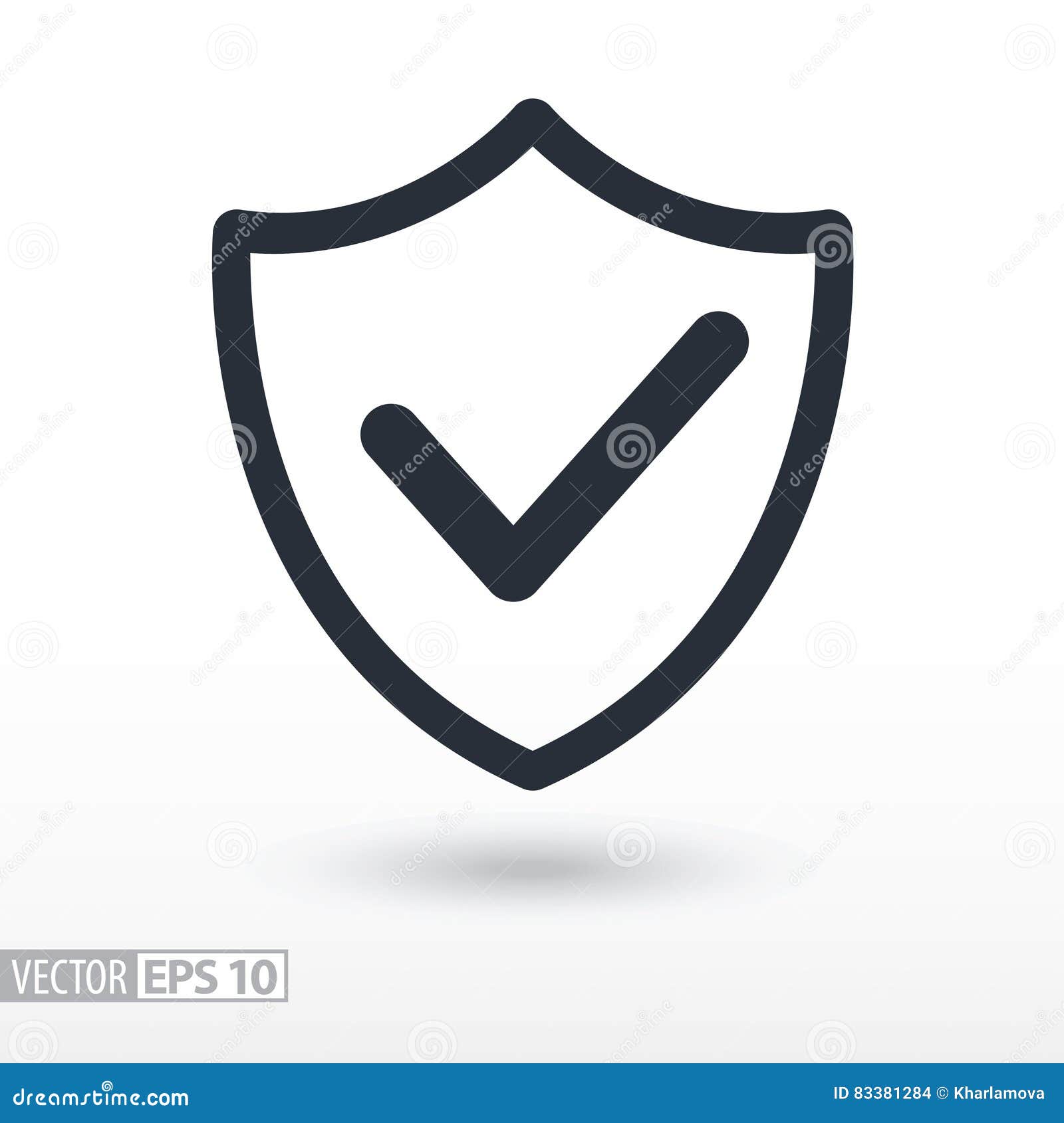 Quality is Confirmed Flat Icon. Sign Shield Stock Vector - Illustration ...