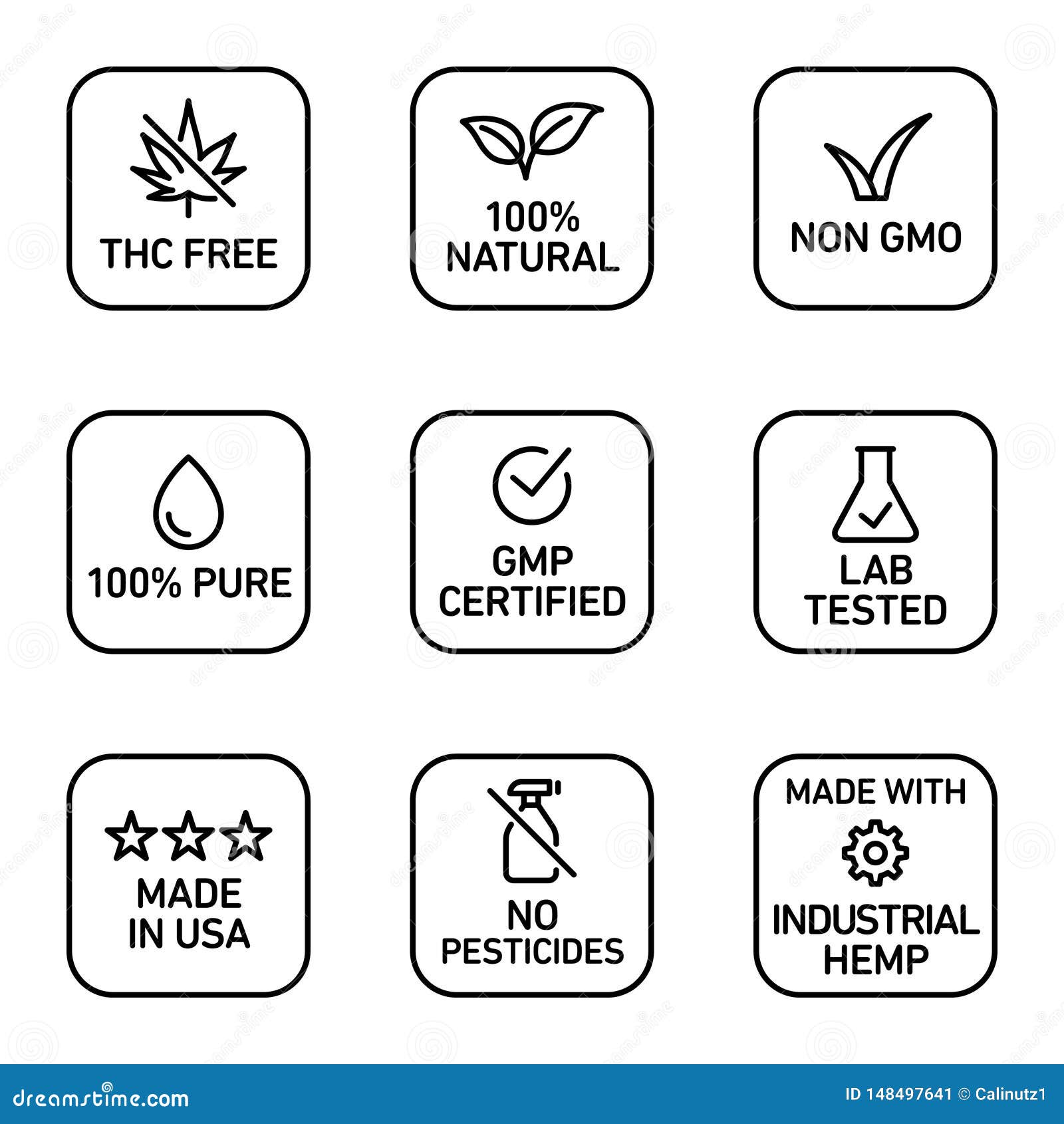 CBD Oil Icons Badge Vector Set Stock Vector - Illustration of industry ...