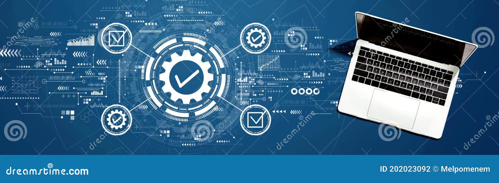 Quality Control Approval with a Laptop Computer Stock Photo - Image of ...