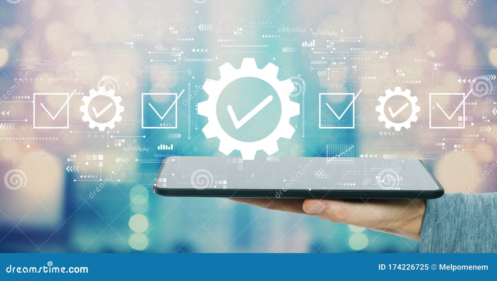 Quality Control Approval with Tablet Computer Stock Image - Image of ...