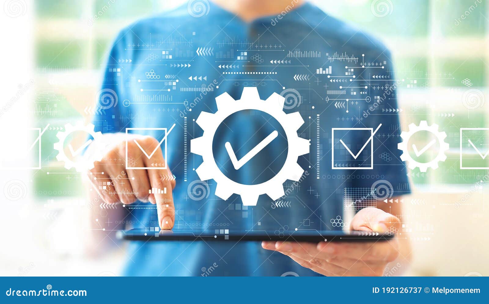 Quality Control Approval with Man Using a Tablet Stock Image - Image of ...