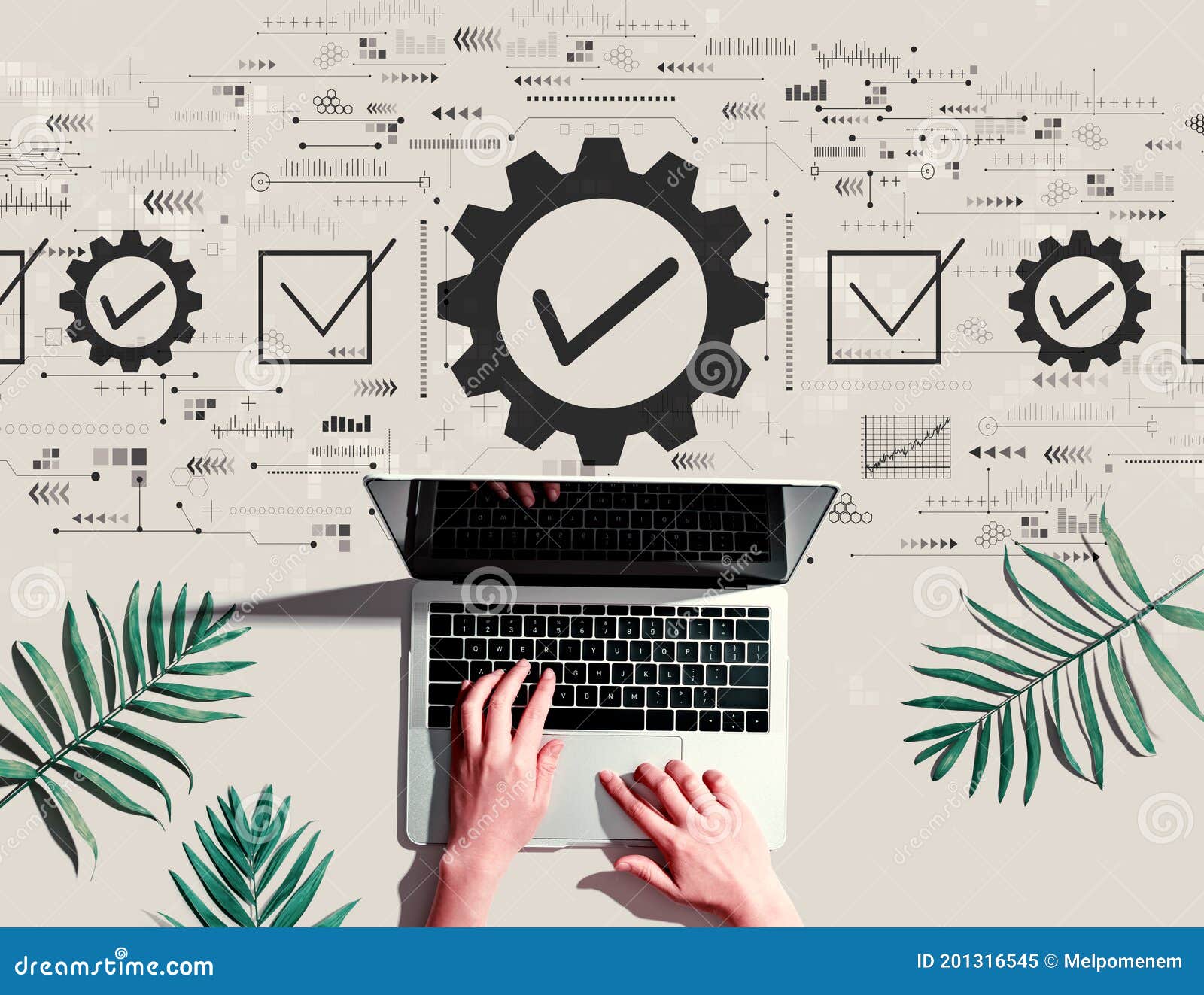 Quality Control Approval with Person Using a Laptop Stock Image - Image ...